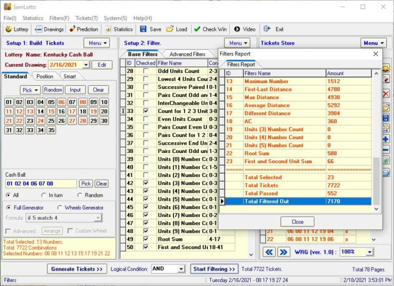 WIN Kentucky Cash Ball Strategies and Software Tips | SamLotto